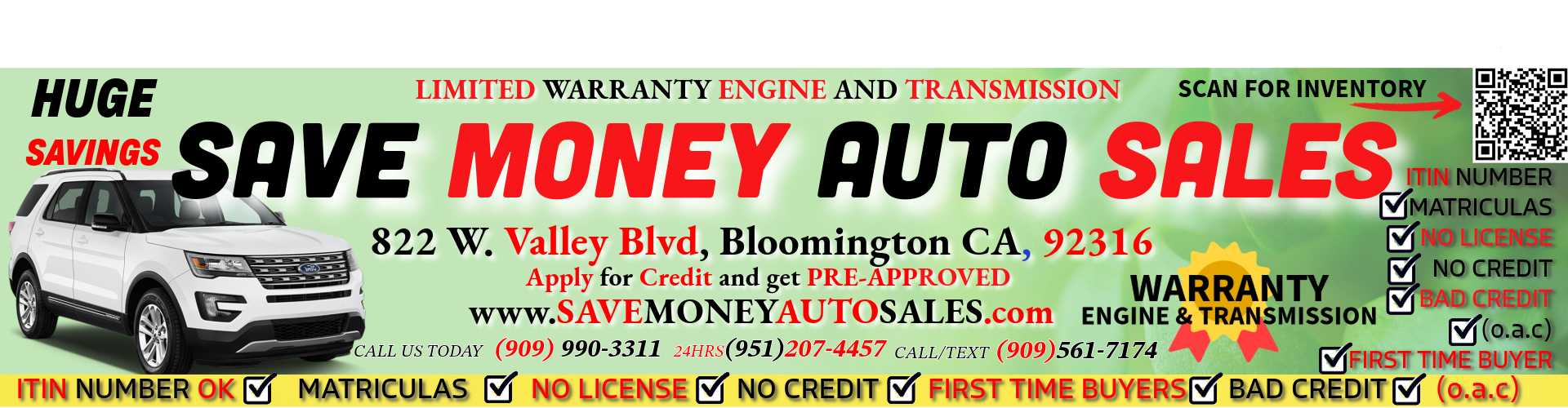 Used Cars Bloomington CA | Used Cars & Trucks CA | Save Money Auto Sales